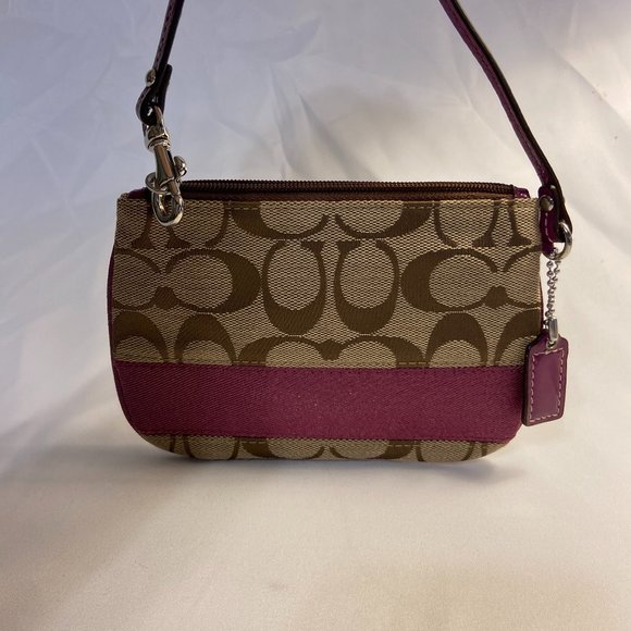 Coach | Bags | Coach Small Wristlet In Signature Canvas | Poshmark
